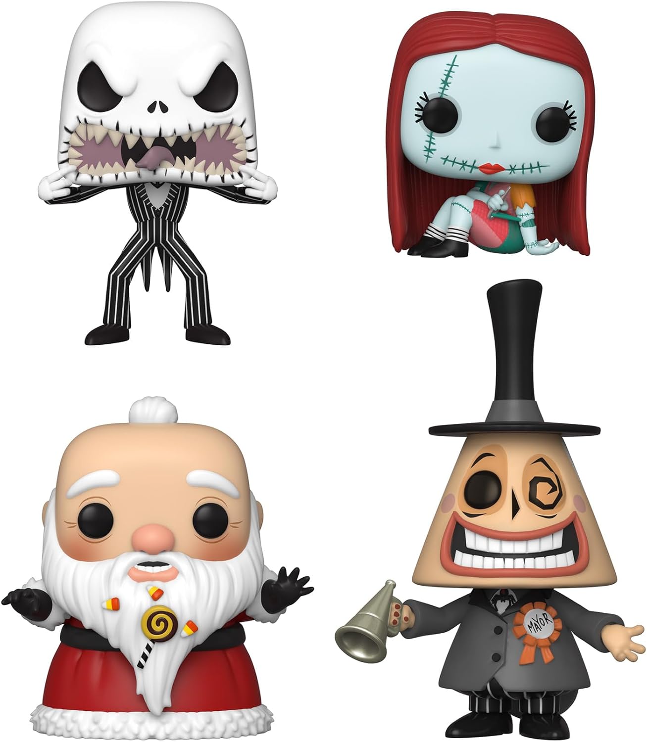 Набор фигурок Funko POP! The Nightmare Before Christmas: Санта Клаус, Салли, Мэр и Джек Скеллингтон 58866, 4 шт.