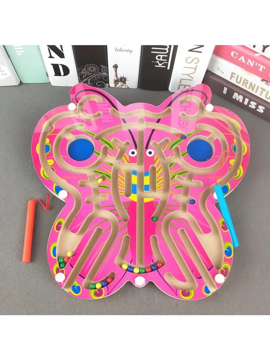 Деревянный магнитный лабиринт (Бабочка)