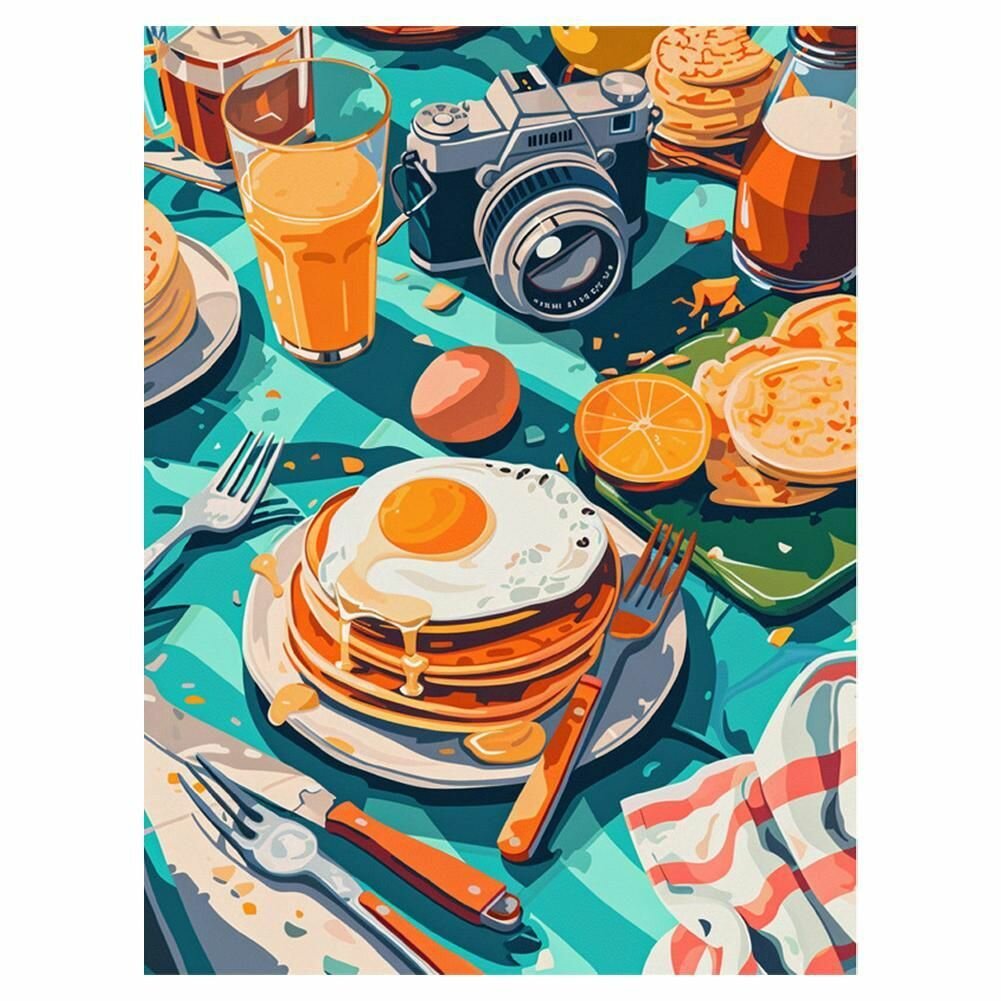 Алмазная картина "Фруктовый натюрморт", 30x40 см. Набор для творчества с вином и фруктами