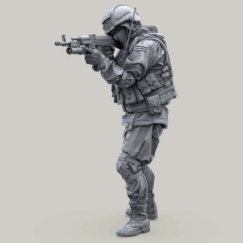 Солдат российской армии, масштаб 1/35, фигурка солдата из смолы, GK, военная тематика, набор для сборки и покраски (в разобранном виде)