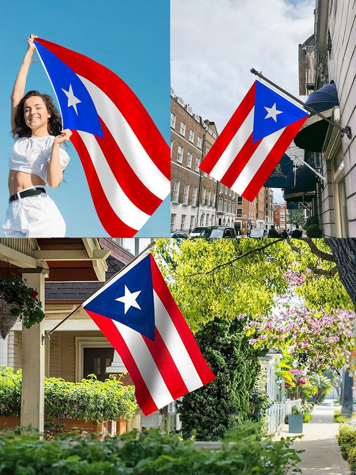 Экономичный флаг Пуэрто-Рико, идеально подходящий для болельщиков на спортивных мероприятиях.