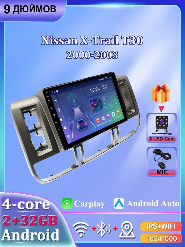 Icreative Устройство головное, диагональ: 9", 2 DIN, 2ГБ/32ГБ