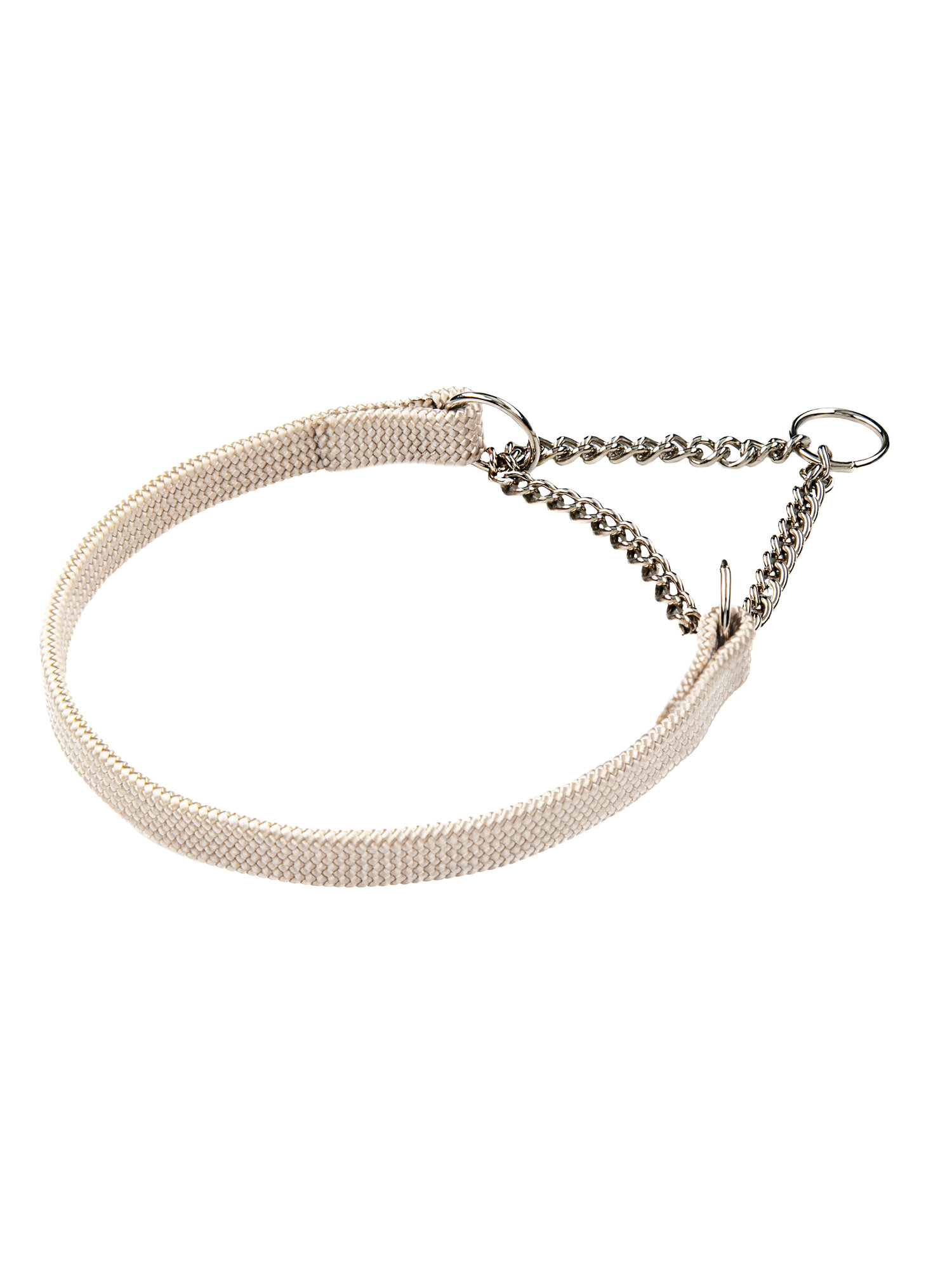 Ошейник-полуудавка для собак ZooOne (лента-чулок) 10мм (24-30см) с цугом (никель) кэмел, 75-1047