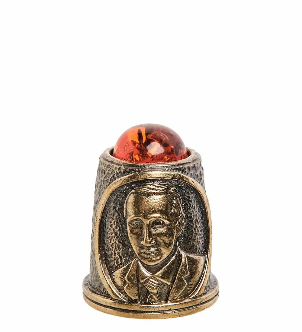 Наперсток из янтаря и латуни "Крым-Путин" A2087984 Народные промыслы, Латунь, янтарь