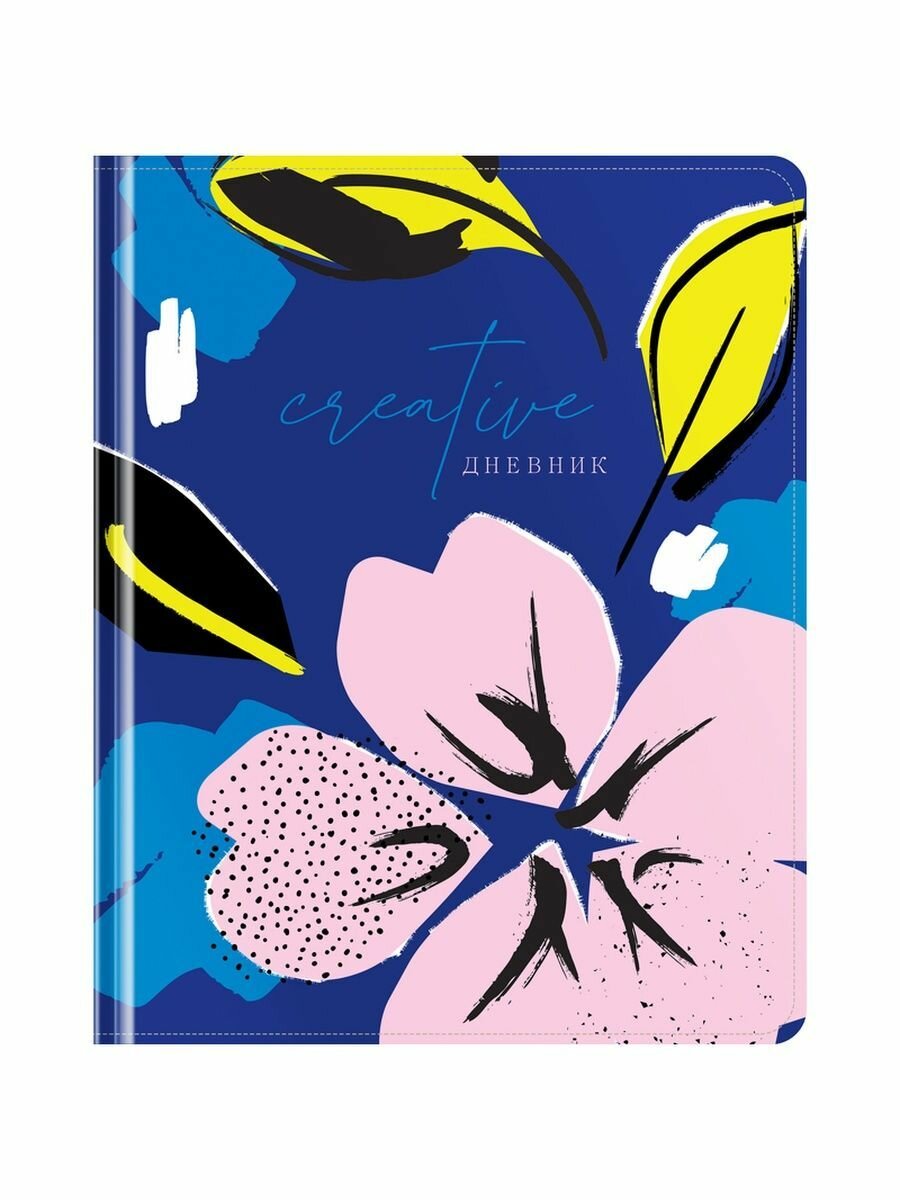 Дневник 1-11 кл. 48л. (твердый) "Creative", ткань, печать , тон. блок, ляссе, DSK_44648