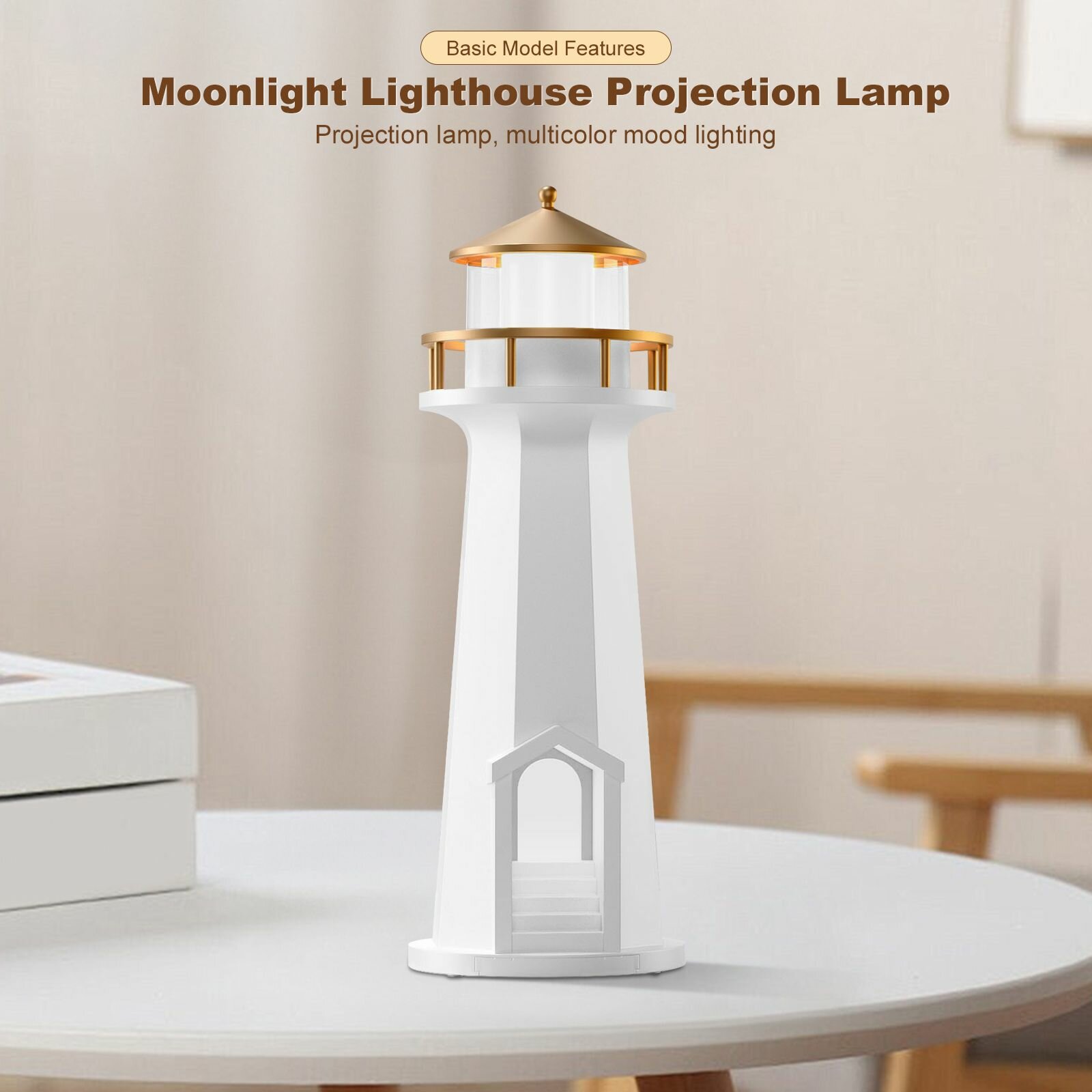 Перезаряжаемая лампа-маяк с луной и проектором в полнолуние для детей, мальчиков и девочек, подарок