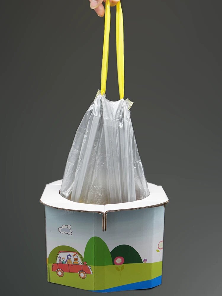 4 рулона 60 детских мешков для туалета с тянущимся шнуром, биоразлагаемое аварийное решение для детей