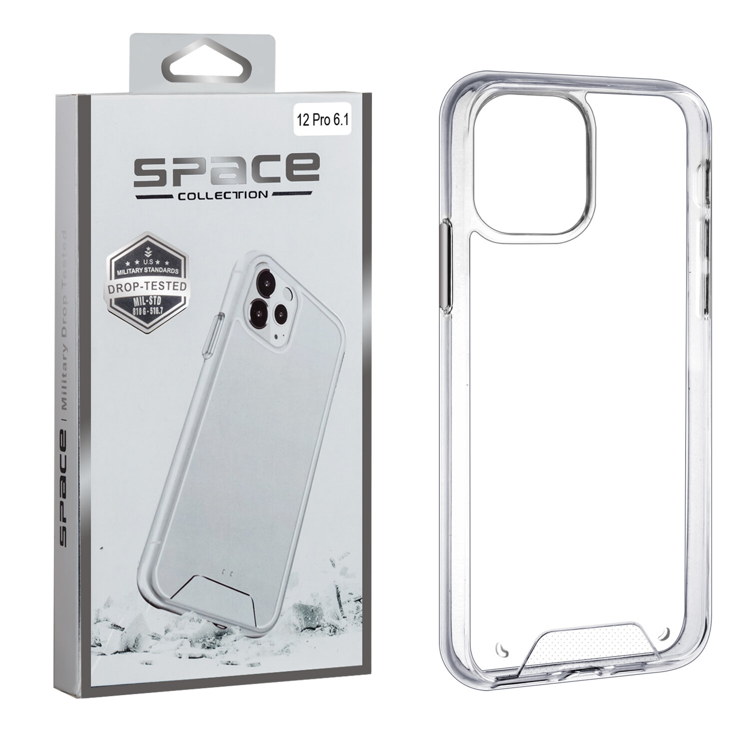Чехол SPACE iPh 12/12 Pro противоударный прозрачный