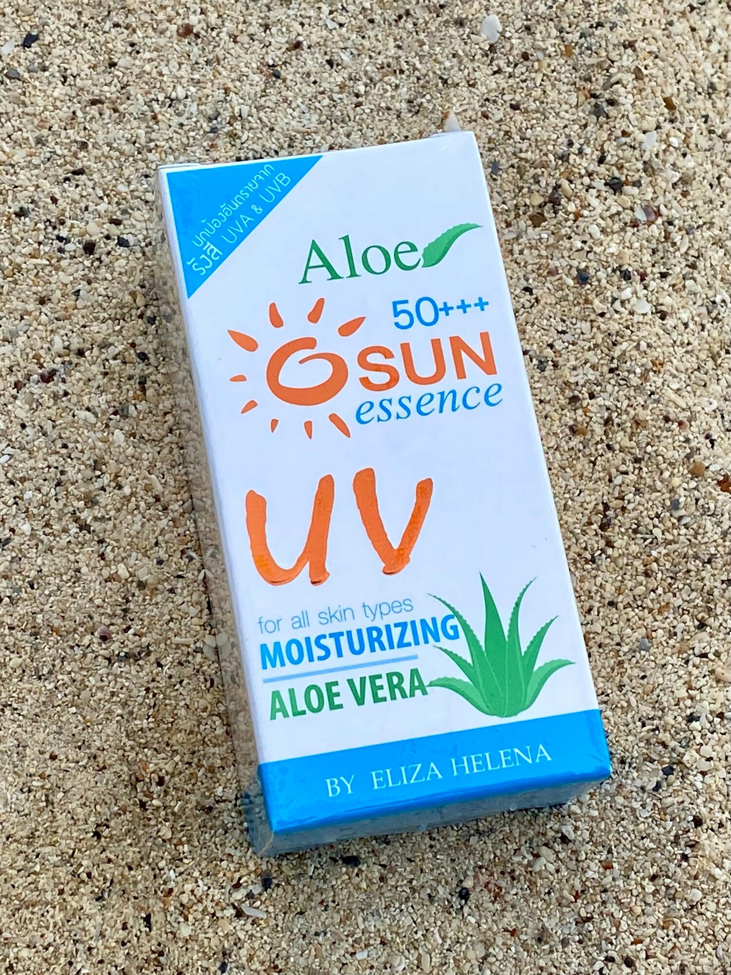 Солнцезащитный крем для лица с алоэ вера увлажняющий Eliza Helena Sunscreen Essence UV 50+++ Aloe, 30 мл, Таиланд