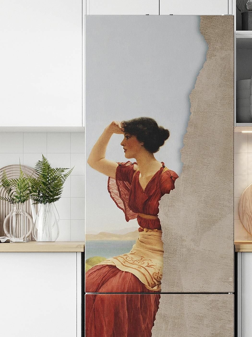 Интерьерная наклейка на холодильник. Самоклеящаяся пленка для мебели. 61х180 см.