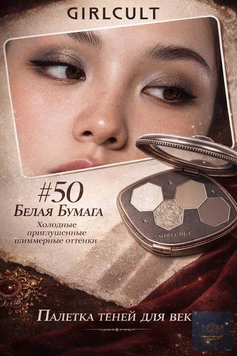 Girlcult Garden Dream Четырехцветная матовая палитра теней для век Chameleon Pearl Aurora
