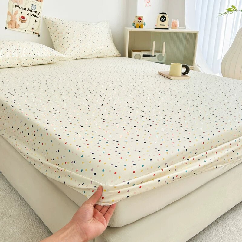 Простыня MUJI из 100% чистого хлопка, цельная, всесезонная, универсальная, пылезащитная, 3 шт. Ткань Dot Dot [100%