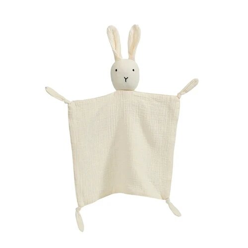Детское хлопковое одеяло-комфортер Muslin rabbit-Beige1