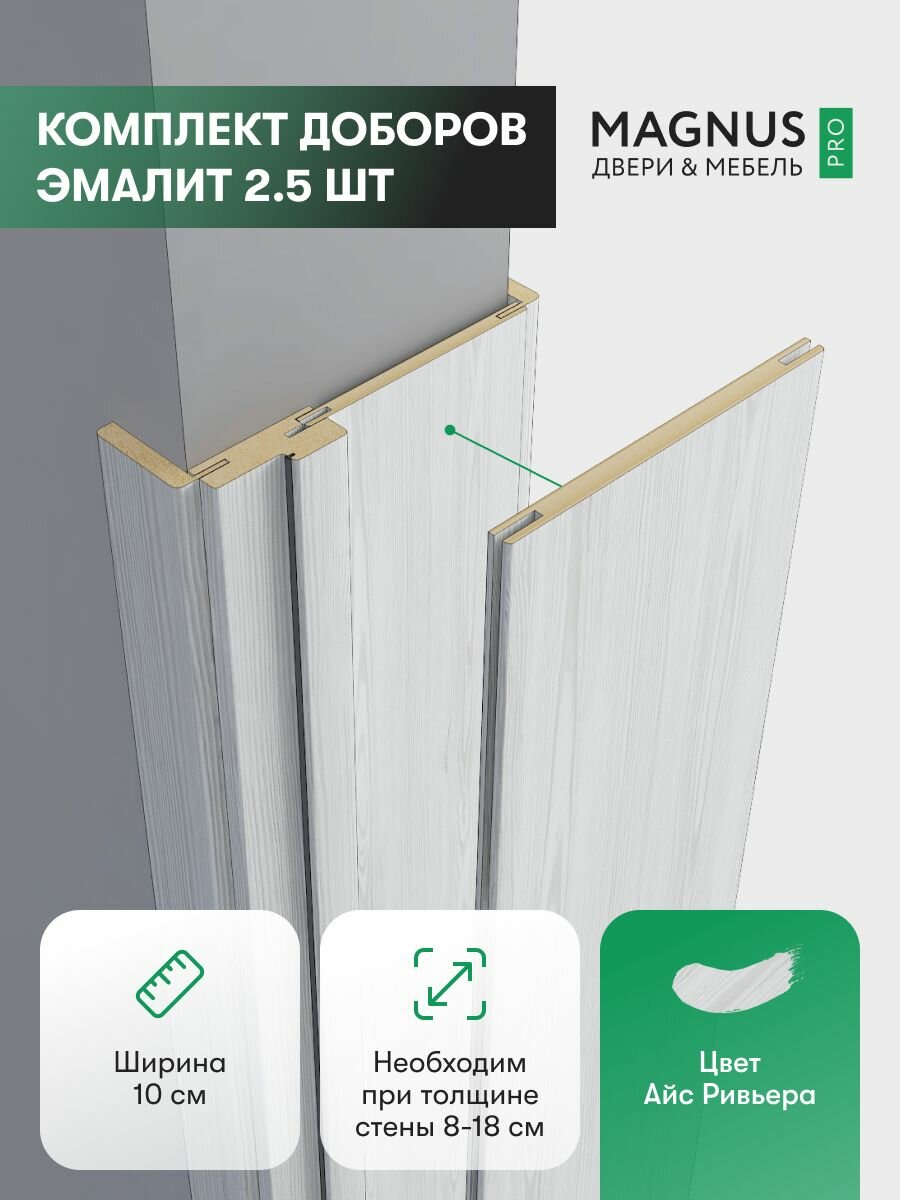 Доборы дверные телескопические экошпон 100 комплект 2.5 шт.