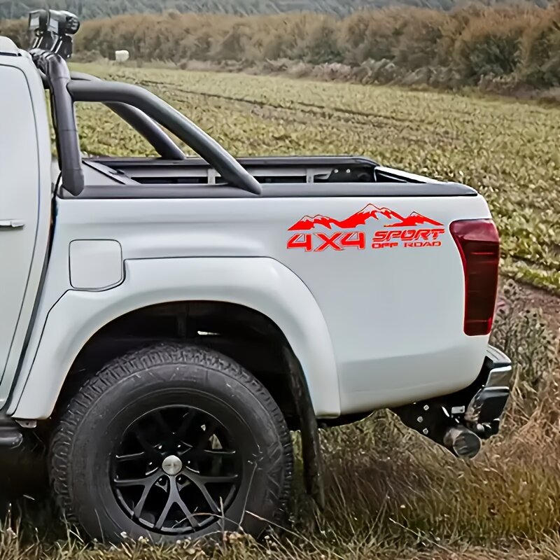 Наклейки для внедорожников 4x4, водонепроницаемые и устойчивые к УФ, для маскировки царапин на кузове грузовика и автомобиля, красный цвет