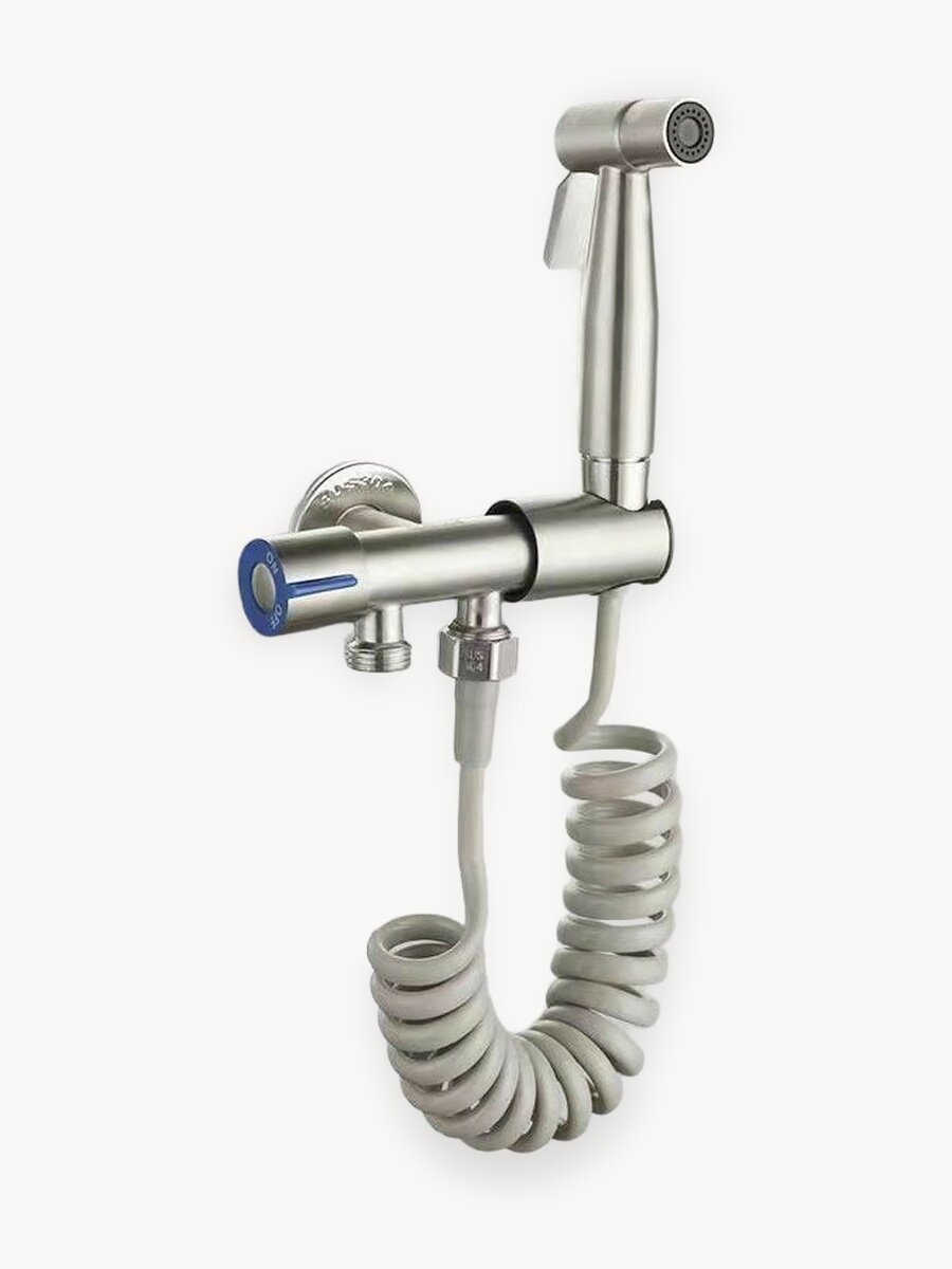 Гигиенический душ для унитаза на холодную воду, биде для унитаза, нержавеющая сталь, сатин, серый