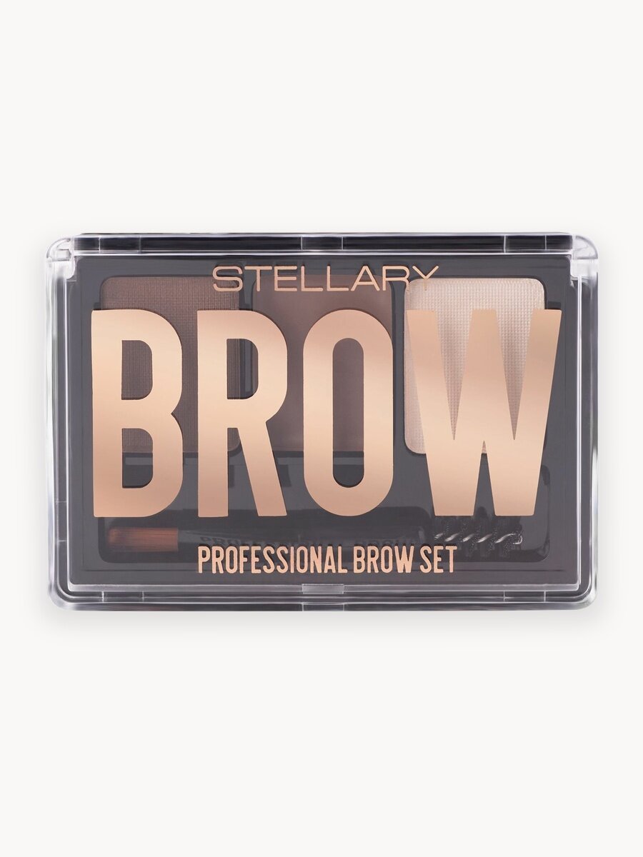 STELLARY Набор для бровей Brow Set, 2,4 г, оттенок 02 Коричневый