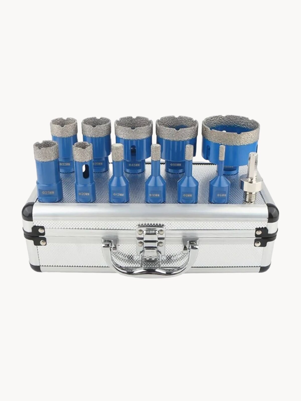 Набор алмазных коронок для УШМ Oroza, 6-68мм, для керамики, керамогранита, металла, 12 шт