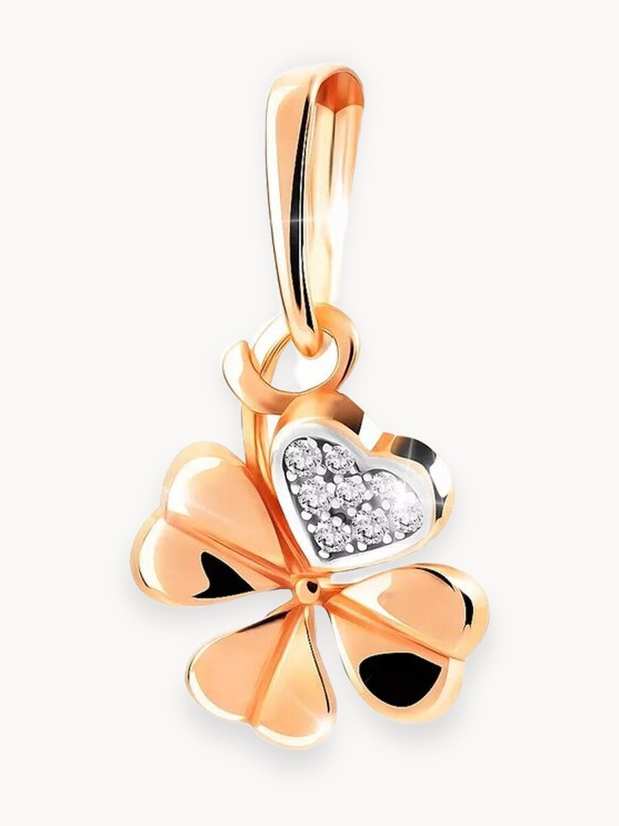 Подвеска, серебро, 925 проба, фианит