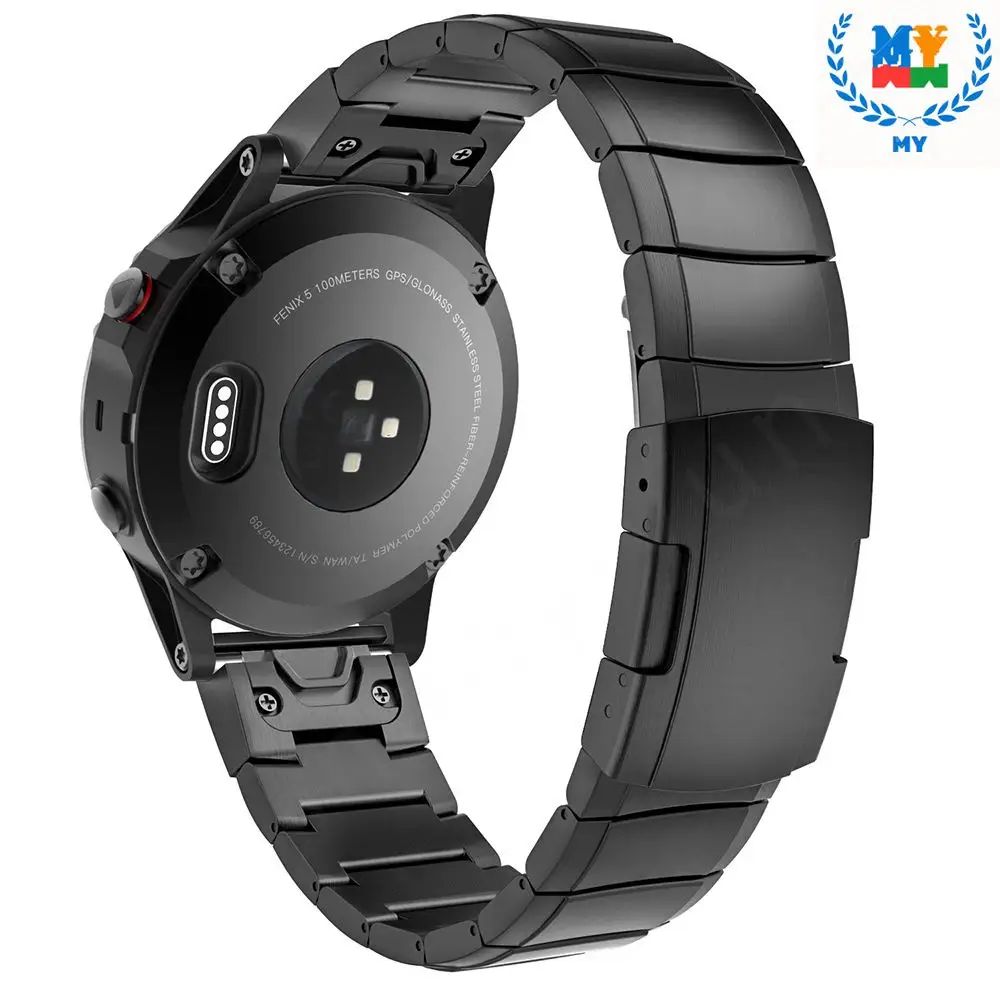 Титановый ремешок для Garmin Fenix 7 6 Pro 5 Plus, браслет Quick Fit 22 мм для Forerunner 965 955 945 935 Epix 2, черный