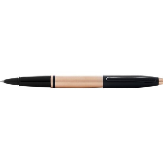 Ручка-роллер Cross Calais Brushed Rose Gold Plate and Black Lacquer. AT0115-27