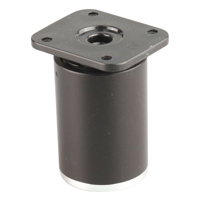 Ножка круглая мебельная 37х60 мм пластик черный/хром - опорный элемент для мебели