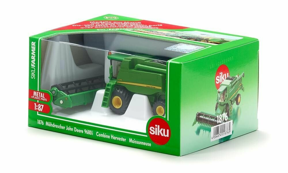 Комбайн Siku John Deere 9680i (1876) 1:87, 15.6 см, зеленый