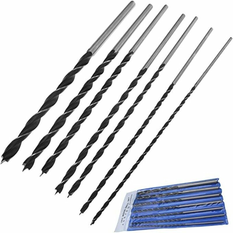 Сверло по дереву 300мм. Набор 7шт (4,5,6,7,8,10,12мм)