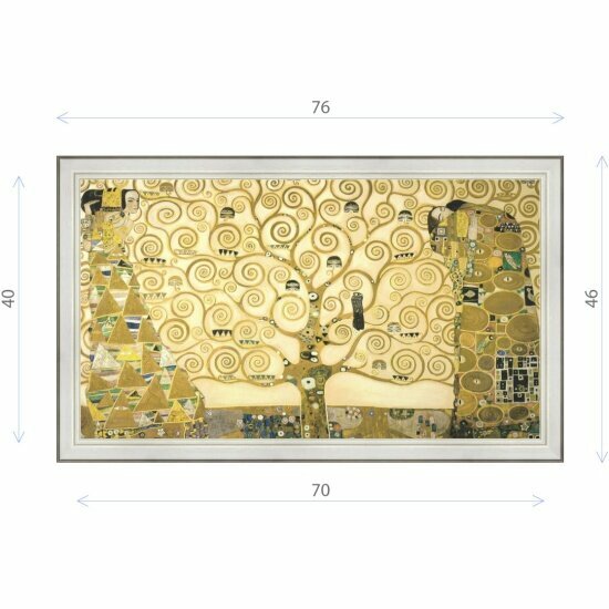 Картина Декор Депо Густава Климта Древо жизни Матовая бумага в раме без стекла 46х76 см, DDK47317E20W70H40P24