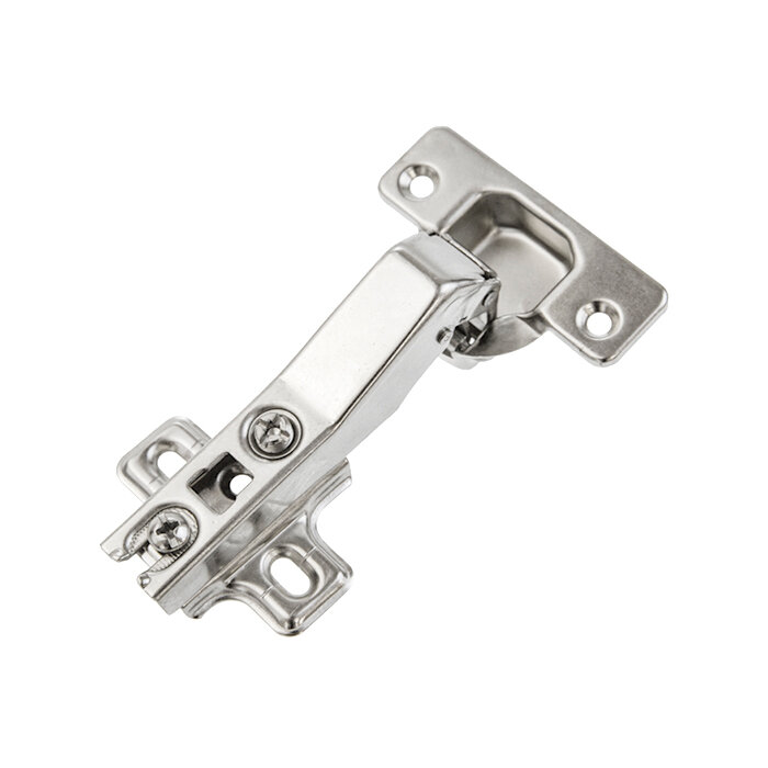 Петля мебельная угловая без доводчика 4-шарнирная `SANBERG` Slide-on (никель) 45 градусов d=35мм