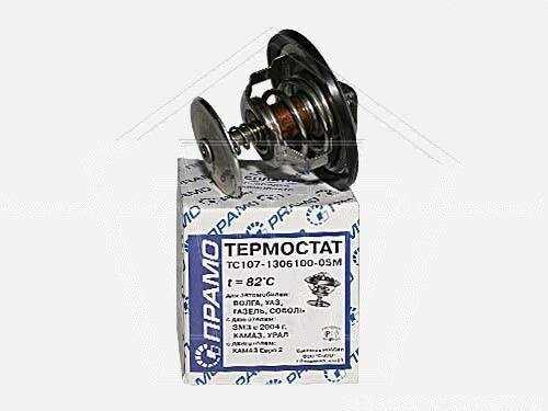 Термостат для а/м газ зил камаз дв. змз ямз т/элемент (82*с) стато (с дренаж. клапаном) (тс107.13061