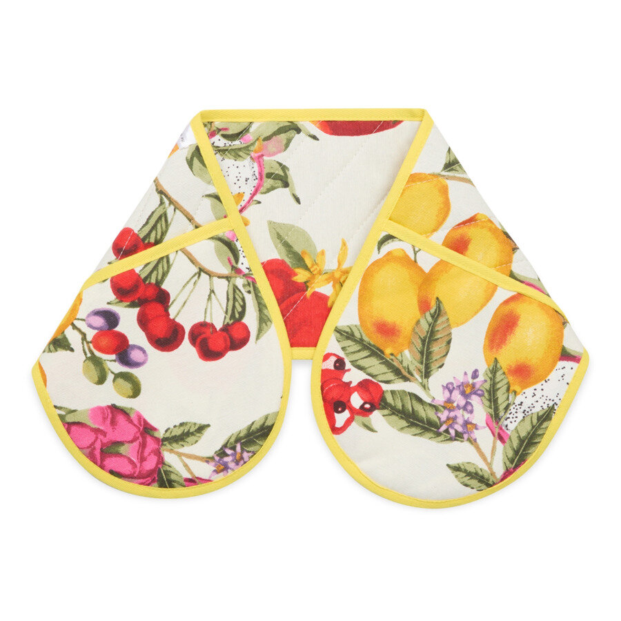 Прихватка двойная Не в сервант Фрукты, хлопок, разноцветная, премиум качество