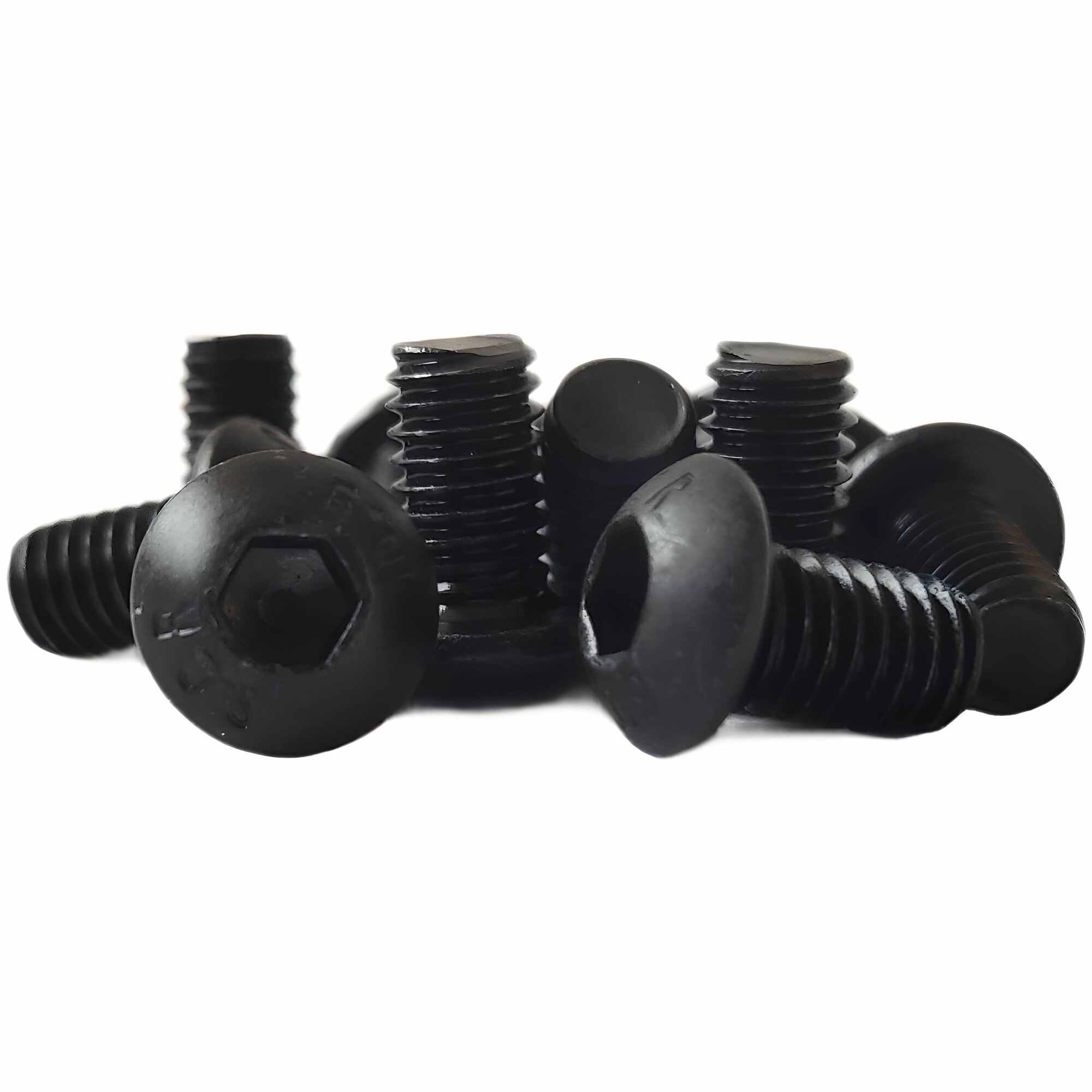 Винт с полукруглой головкой, М5х25, ISO 7380 / ГОСТ 28963-91, чёрный, под шестигранник, 8 шт.