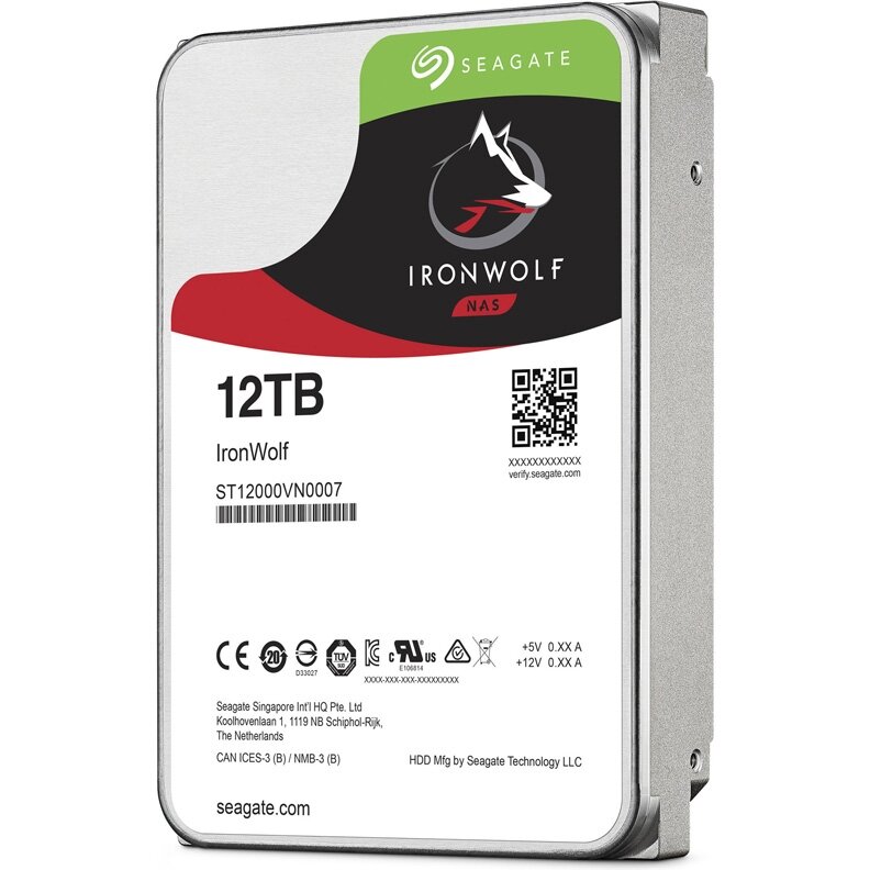Seagate Жесткий диск 12ТБ Seagate IronWolf NAS ST12000VN0007, 7200об./мин, 256МБ (SATA III) (oem)