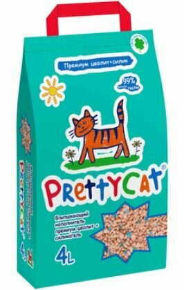 Pretty Cat Наполнитель впитывающий для кошачьих туалетов "Premium" 4л 2 кг