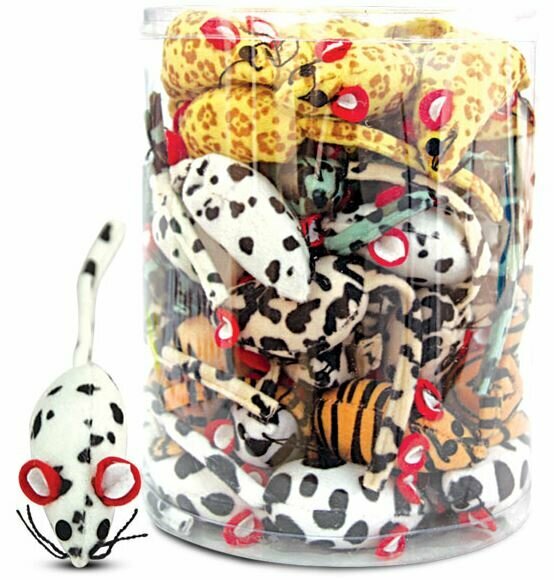 Triol Игрушка для кошек Мышь из ткани, 7,5см (туба 60шт.)
