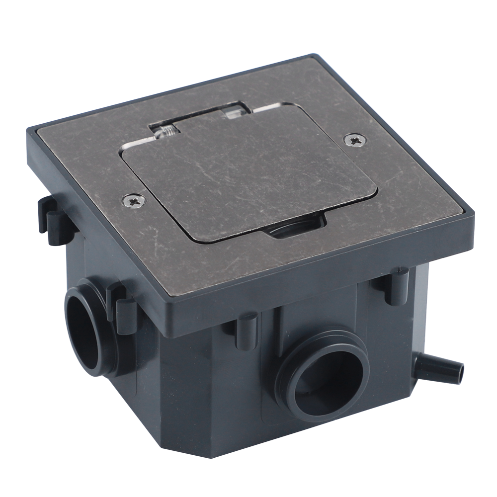 Лючок для установки 1 модуля 45х45мм, IP44, квадратный, с квадратной крышкой, цвет оцинкованная сталь, Donel