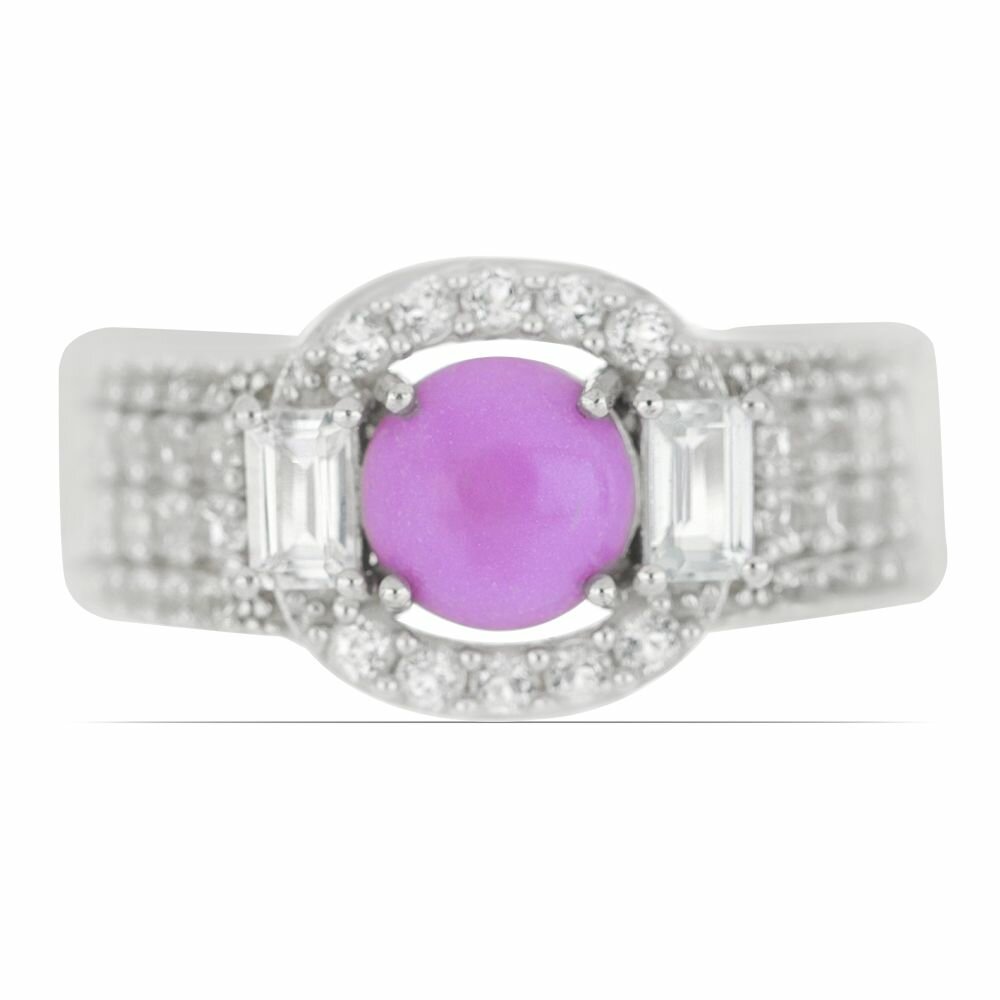 Кольцо, серебро, 925 проба, родирование, топаз