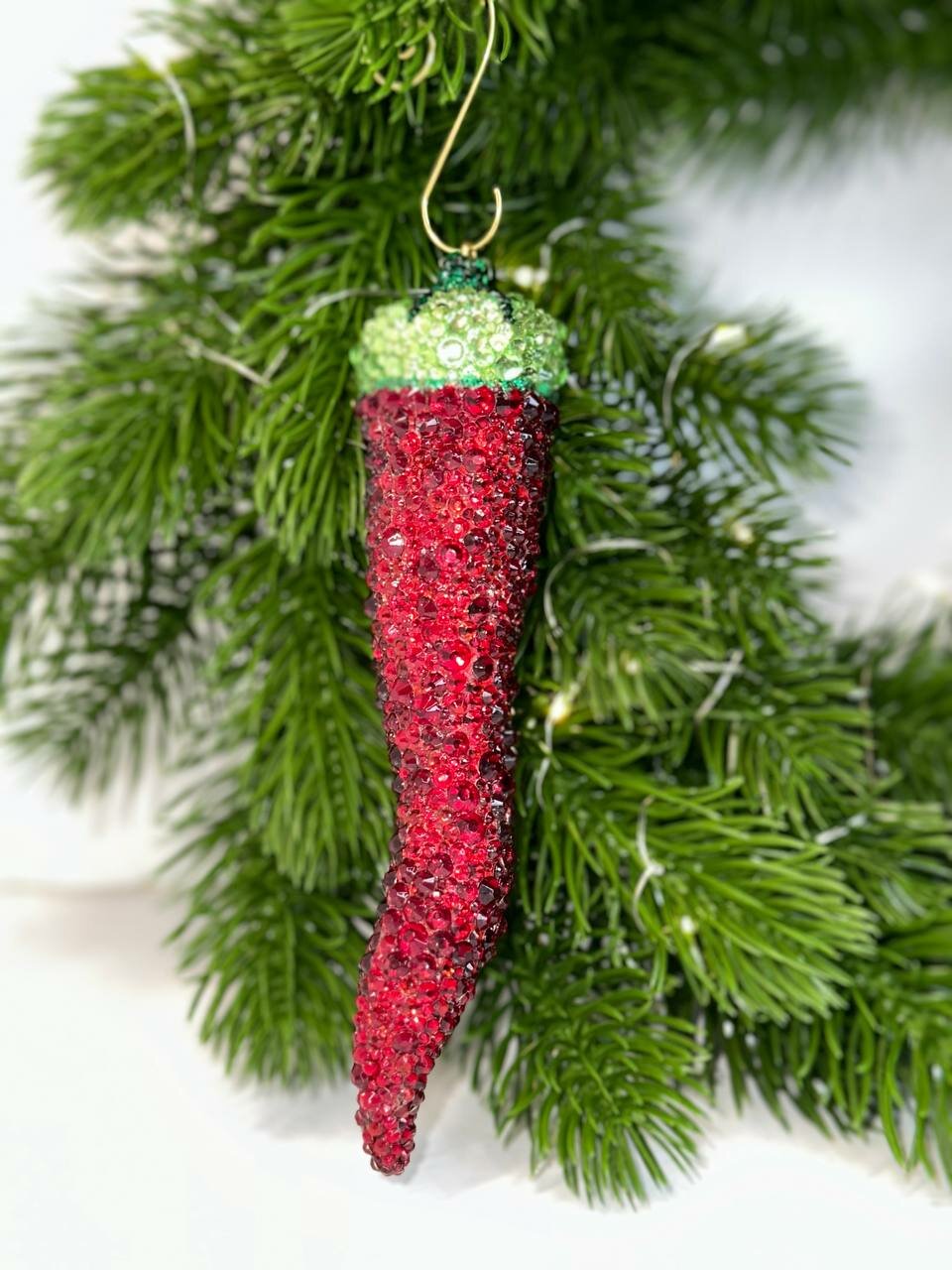 Елочная игрушка "Острый перчик", подвеска, Eka Jewelry Art Decore 14см