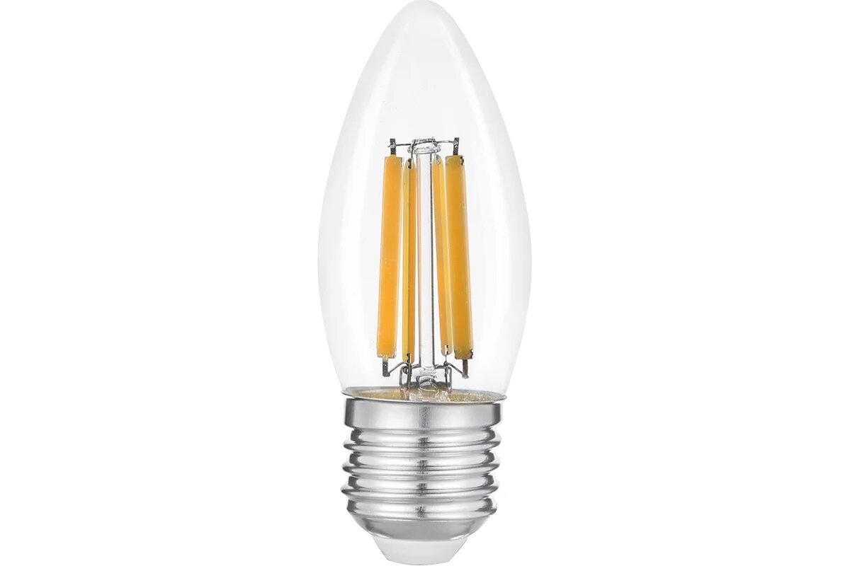 General Lighting Systems Лампа светодиодная Филамент прозрачный E27 20Вт 230В 1300Лм 2700К Теплый белый свет Свеча GLDEN-CS-20-230-E27-2700 661509