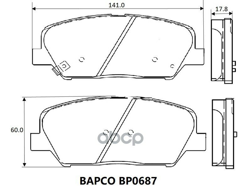 Колодки тормозные дисковые BAPCO арт. BP0687