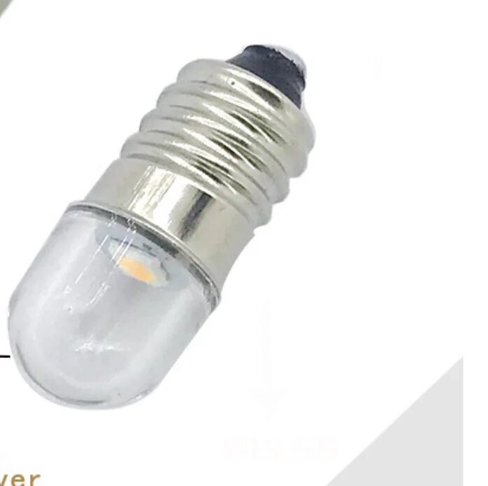 Светодиодная лампочка E10 2835 1SMD для фонарика 6000K type 1, 3v