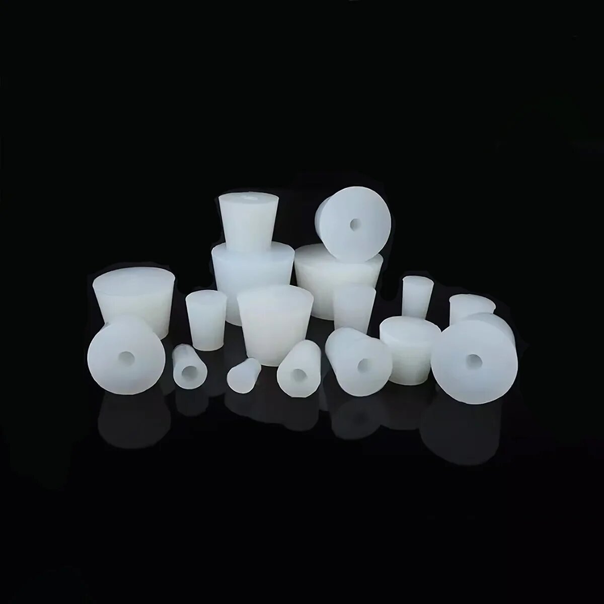 Силиконовые пробки конические перфорированные 5pcs 25x33x28, Hole Diameter 6mm — фото 1