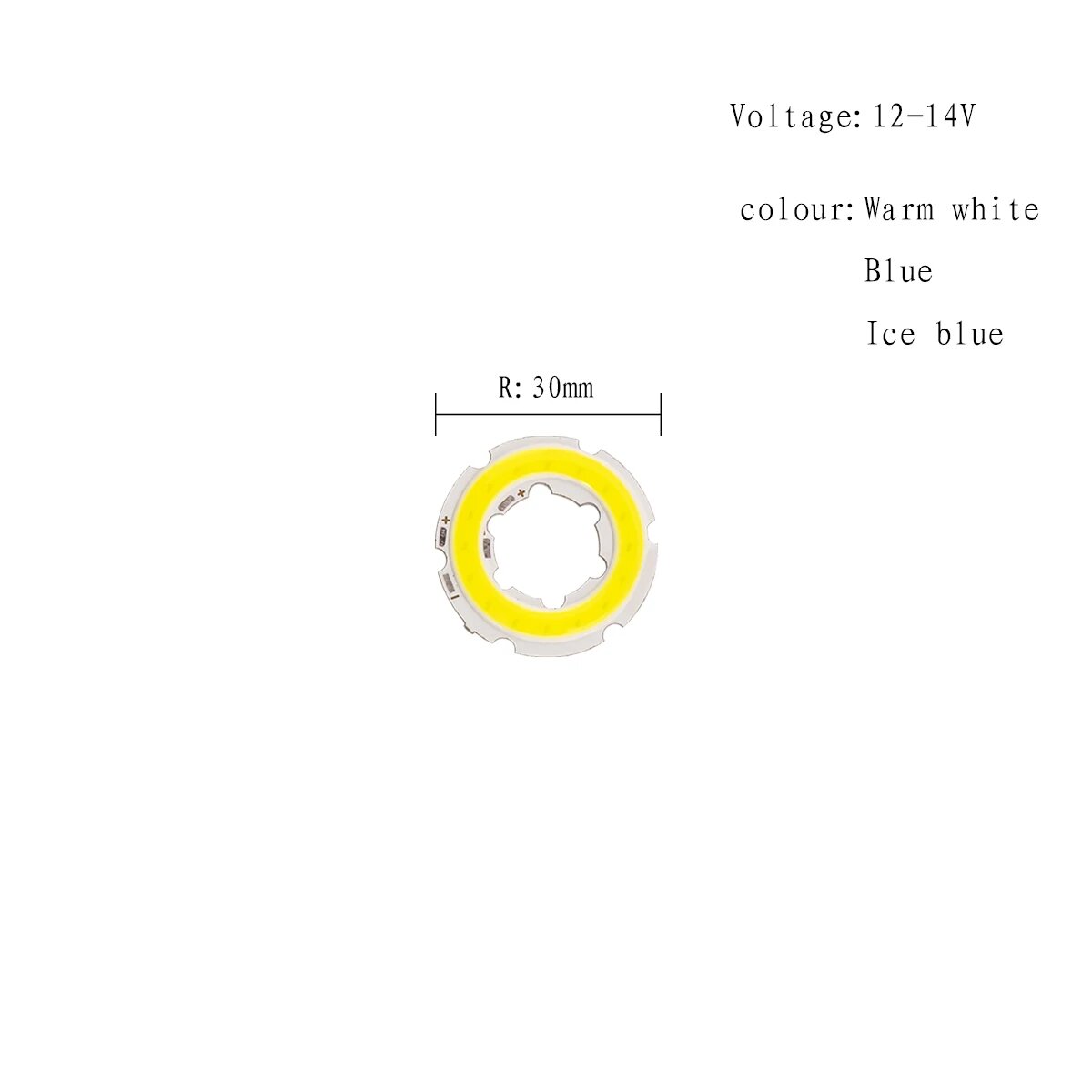 Кольцевой светодиодный модуль Aoyuansea 12V 30MM-3W, Желтый