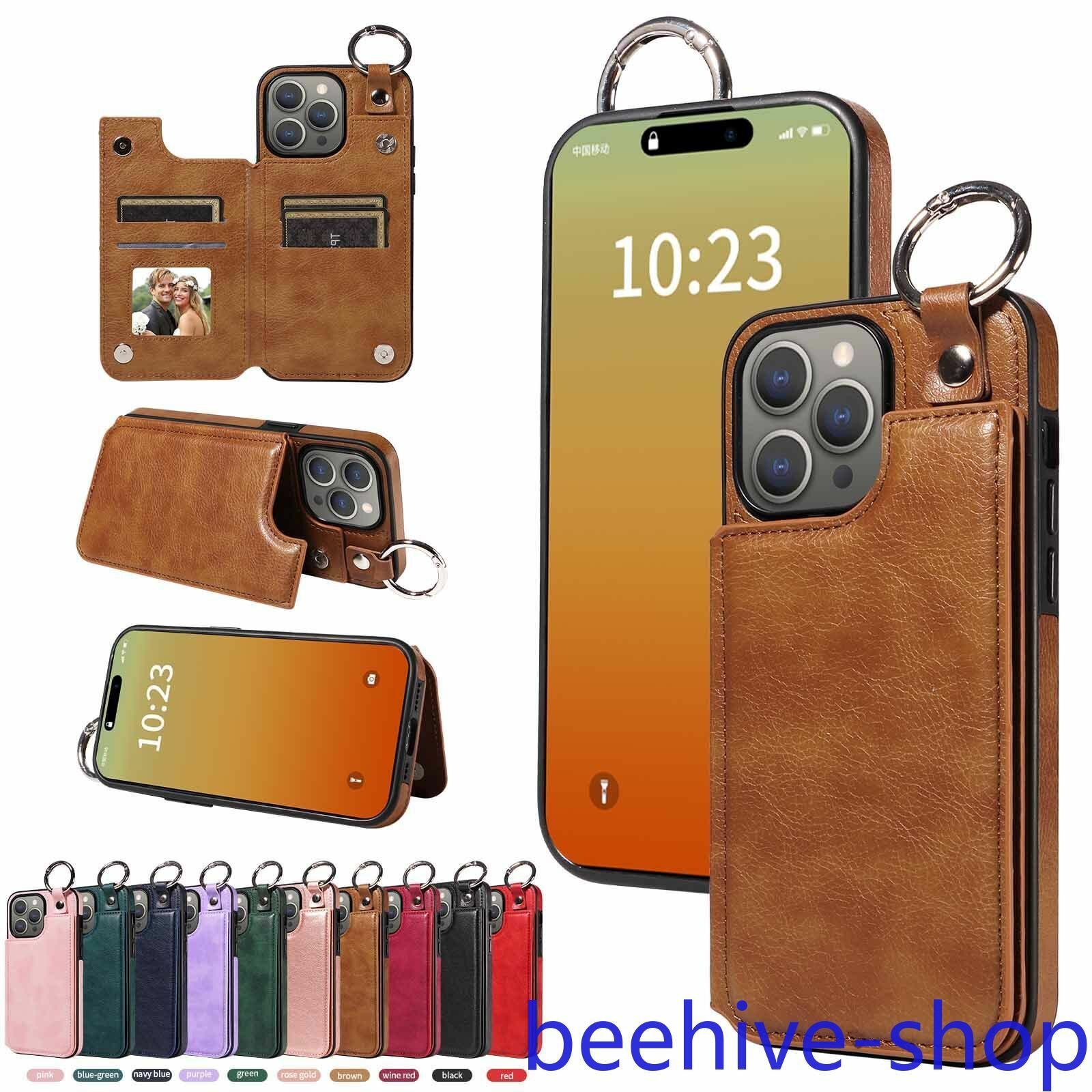 Кожаный чехол для Apple iPhone 15 Pro Max (айфон 15 про макс) с отделением для карты/ Чехол-кошелек для / Кожа высокого качества