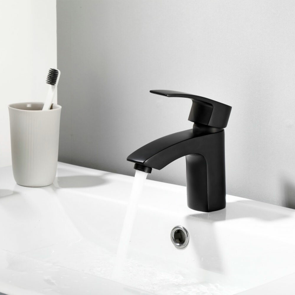 Смеситель для умывальника и раковины из латуни H10009-C от бренда Hansen цвет черный