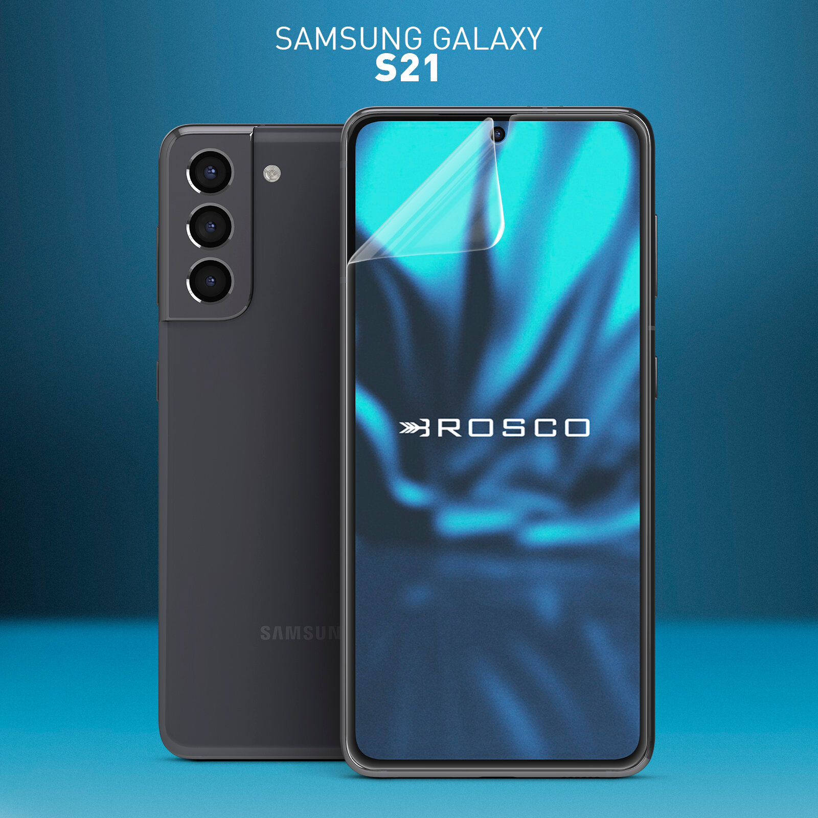 Гидрогелевая пленка Rosco на Samsung Galaxy S21 (Самсунг Галакси С21), глянцевая