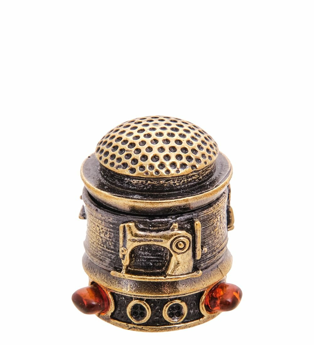 Наперсток-вращающийся Швея (латунь, янтарь)