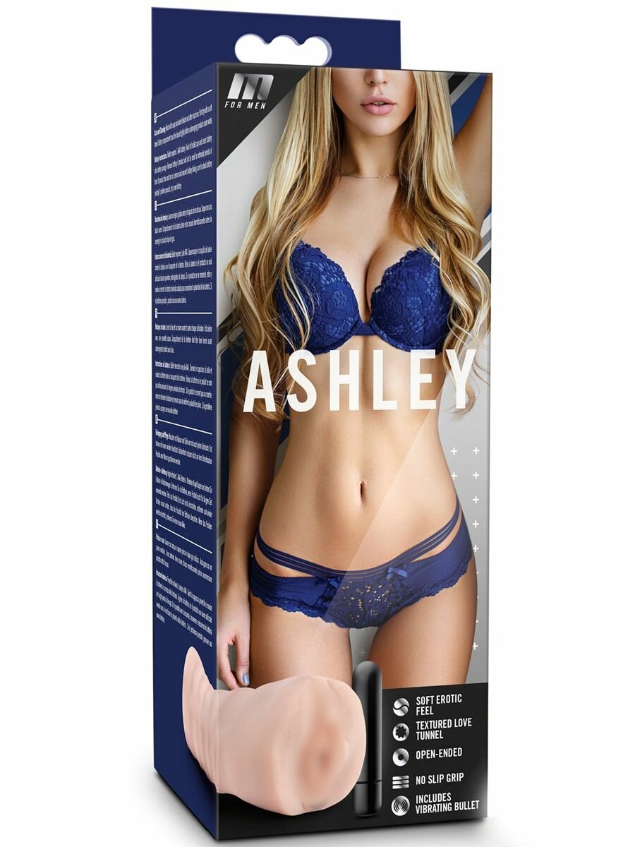Мастурбатор для мужчин: вагина с вибрацией "M FOR MEN ASHLEY VANILLA" 5см