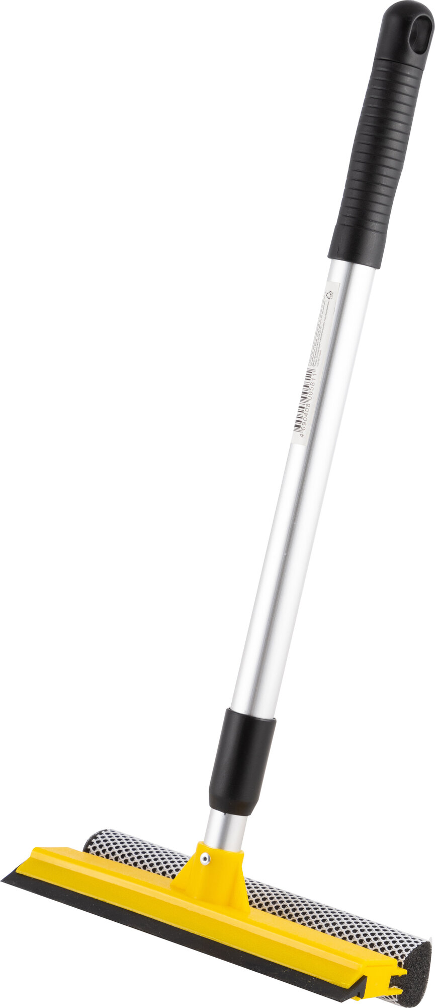 Щетка для мытья окон с телескопической ручкой и водосгоном (стекломой) "Рыжий Кот" WS-06, ширина: 20 см, длина 45-78 см